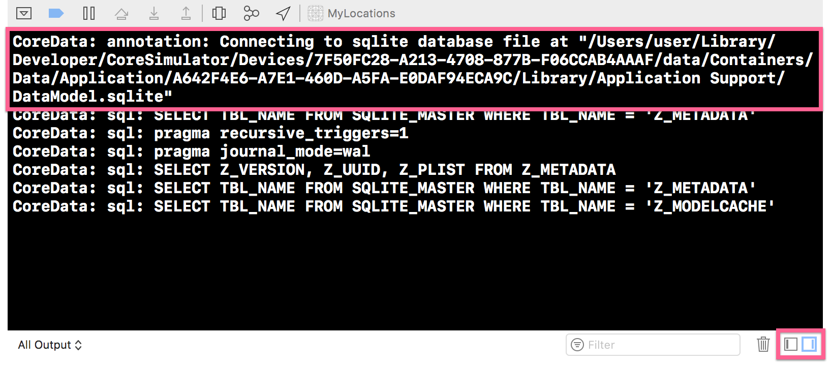 Données De Base Sur L'Emplacement Du Fichier Sqlite